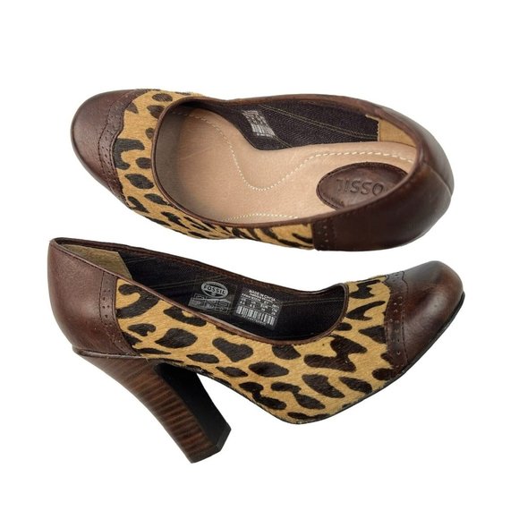 Fossil | Shoes | Fossil Sahara Calf Hair Pumps Size 85 Leather Slip On ...